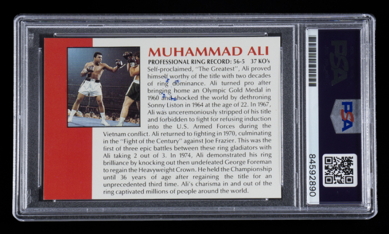 MUHAMMAD ALI SIGNED AW TRADING CARD PSA 10